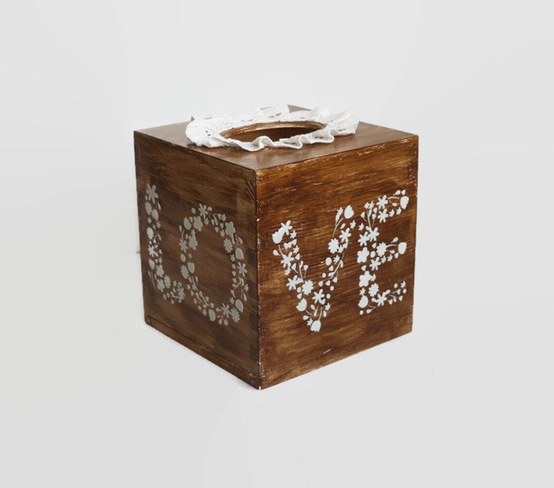 Tissue Box Cover Love Wedding Theme Wedding Gift Square Tissue | Etsy