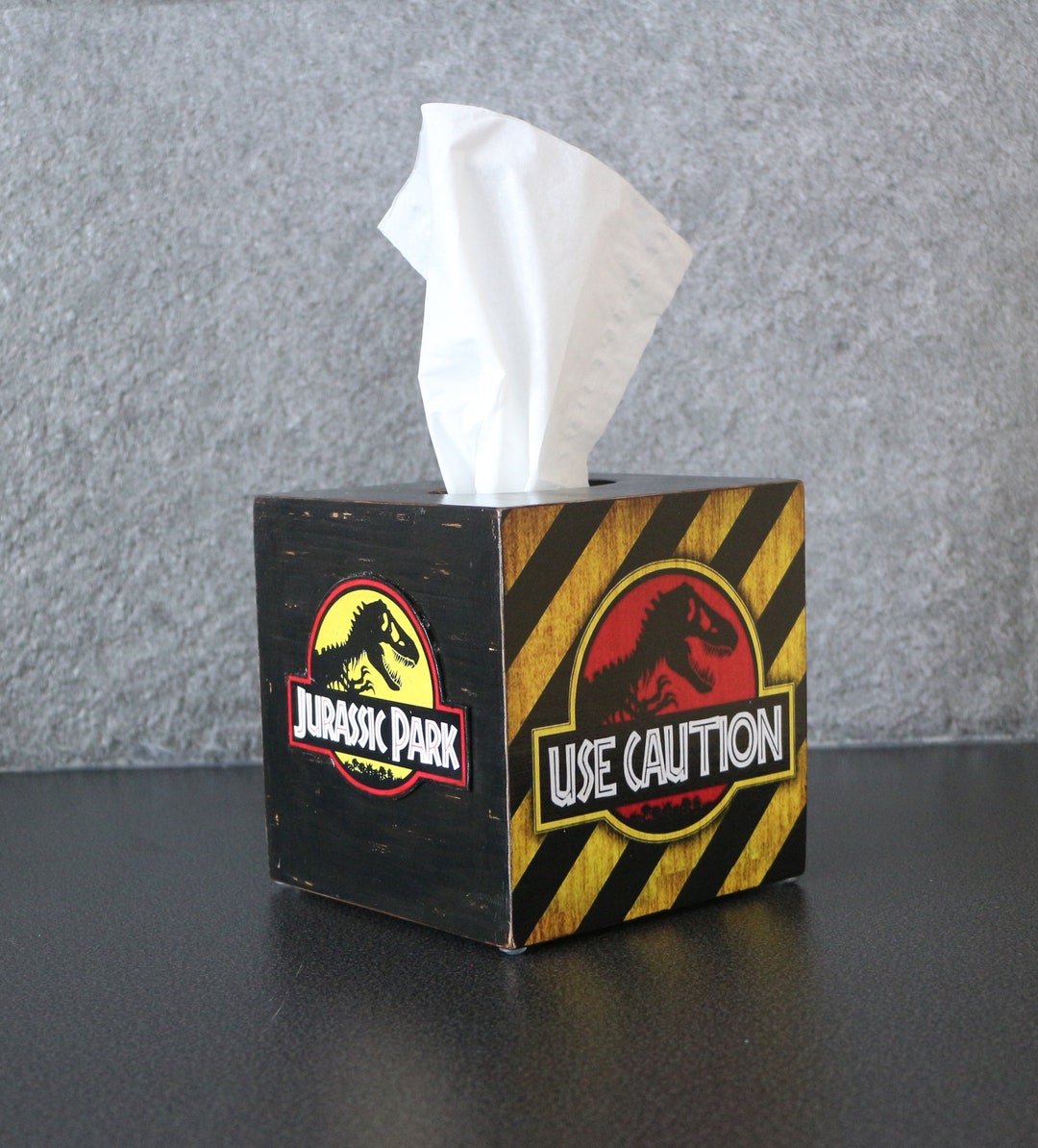 Tissue Box Cover Dinosaur Jurassic Park Square Tissue Box Dinosaures ...