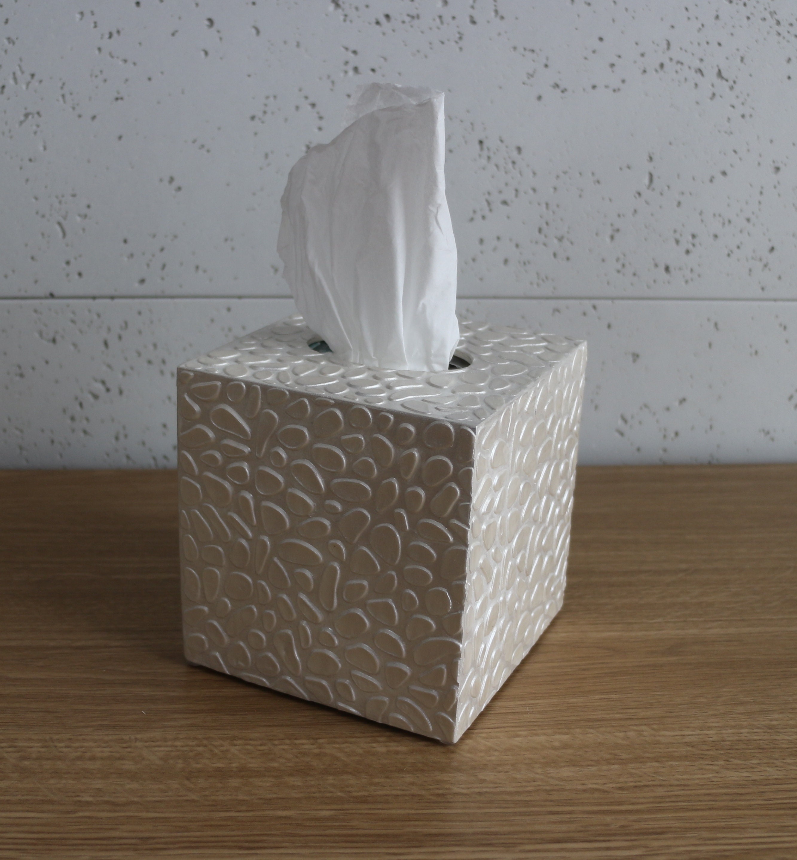 Stones tissue box Tissue box cover White stones Wooden tissue | Etsy