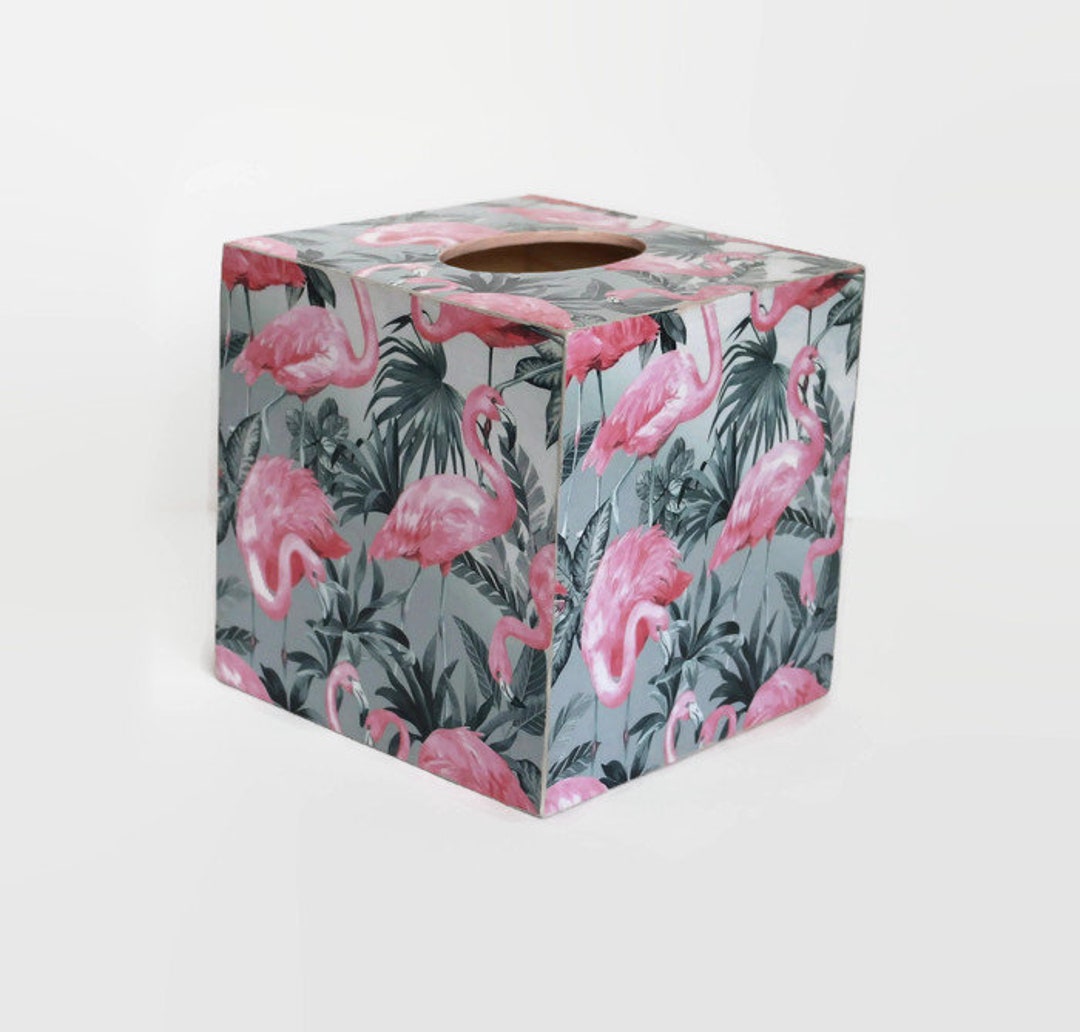 Tissue Box Cover Flamingo Square Tissue Box Flamingo Decor Pink ...