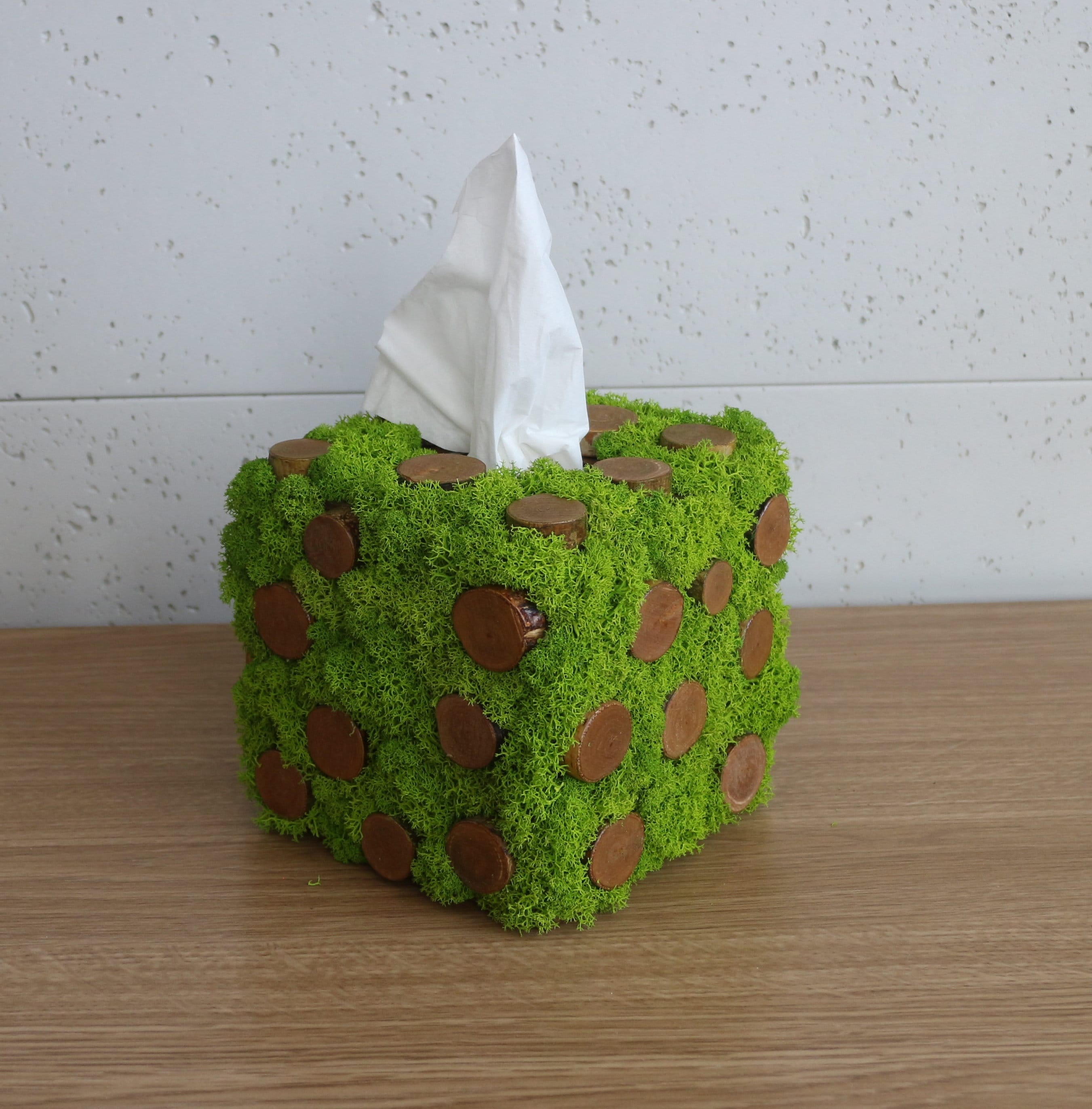 Green moss decor Moss Tissue box Bathroom accessory Rustic | Etsy