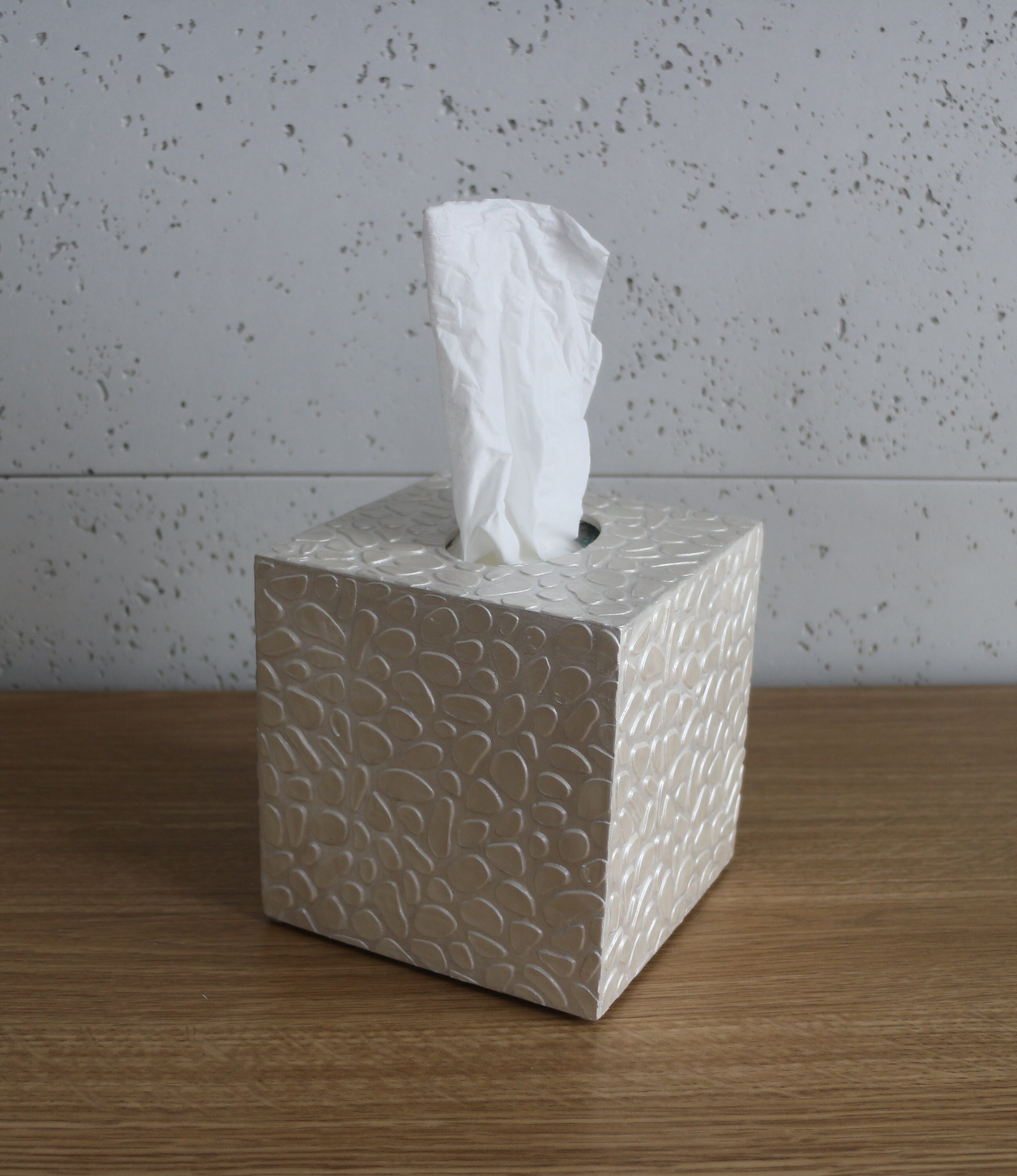 Stones Tissue Box Tissue Box Cover White Stones Wooden Tissue - Etsy UK