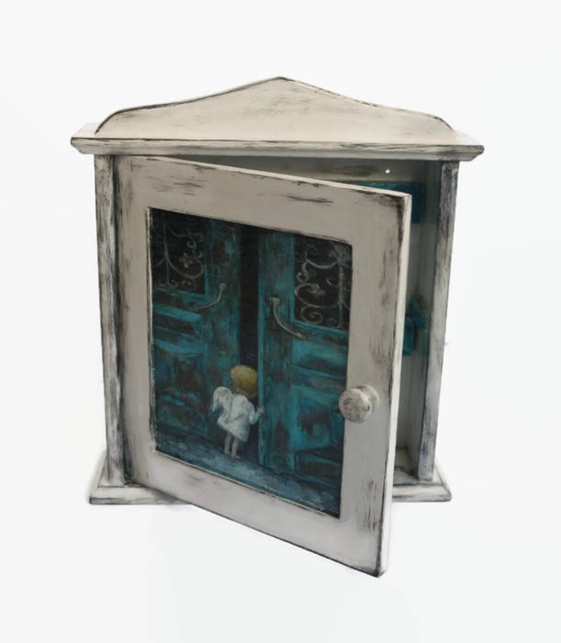 Key Cabinet Angel Shabby Chic Key Holder Angel Key Box Vintage - Etsy