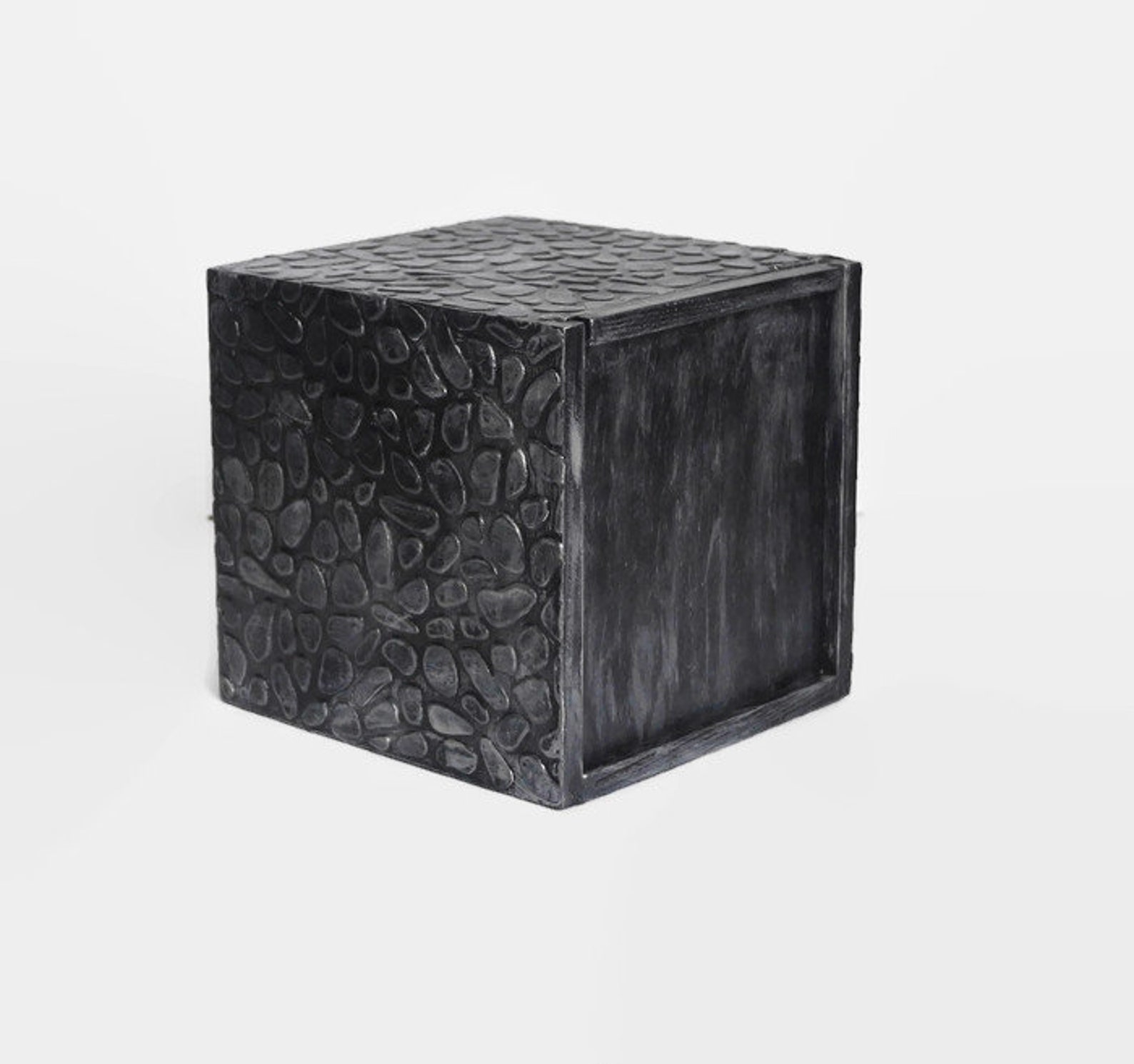 Tissue Box Cover Stones Tissue Box Silver Stones Wooden Tissue Holder ...