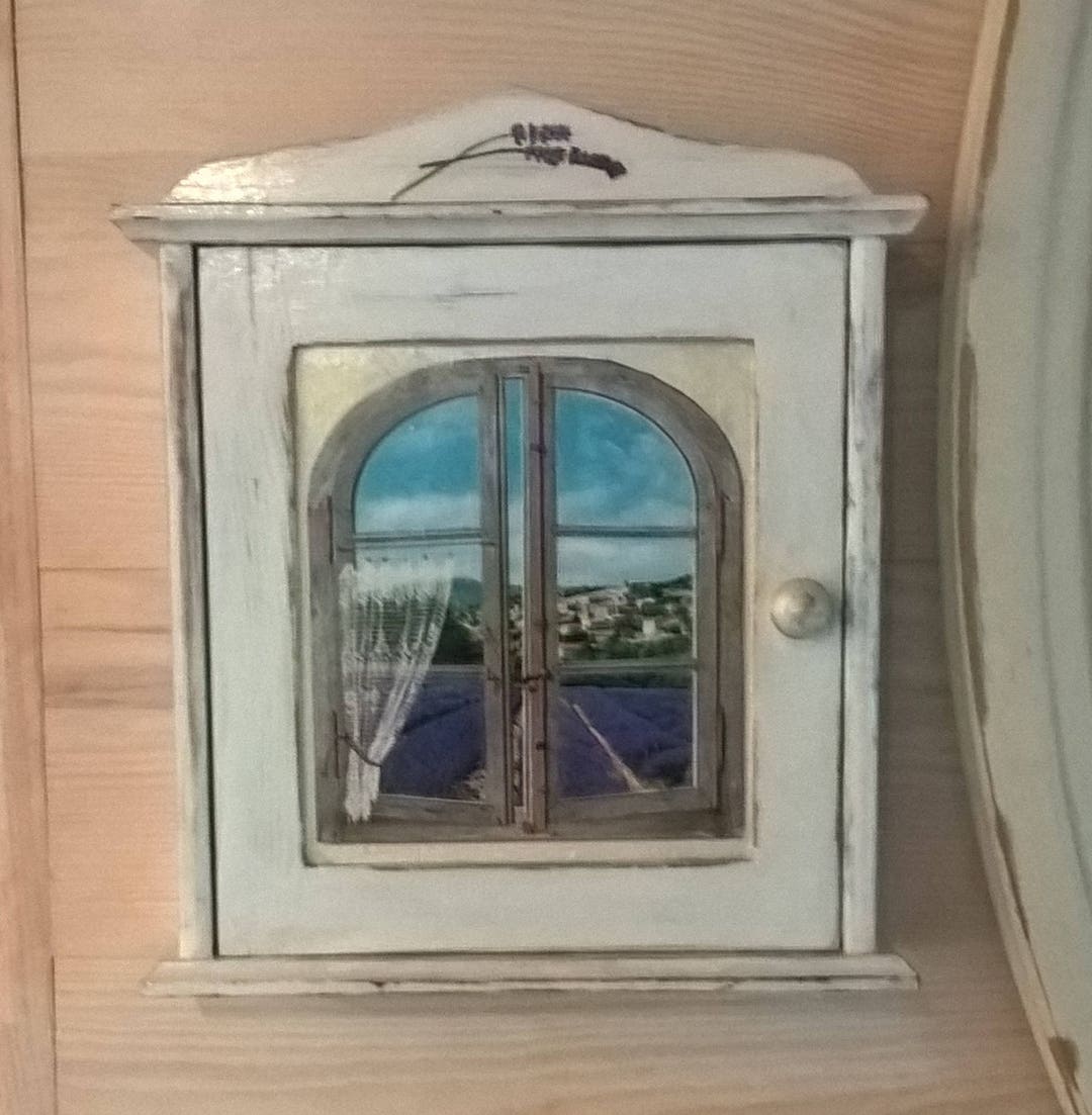 Key Cabinet Lavender Shabby Chic Provence Window Key Holder Lavender ...