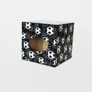 Sports Theme Decor Tissue Box Cover Football Soccer Football Black and ...