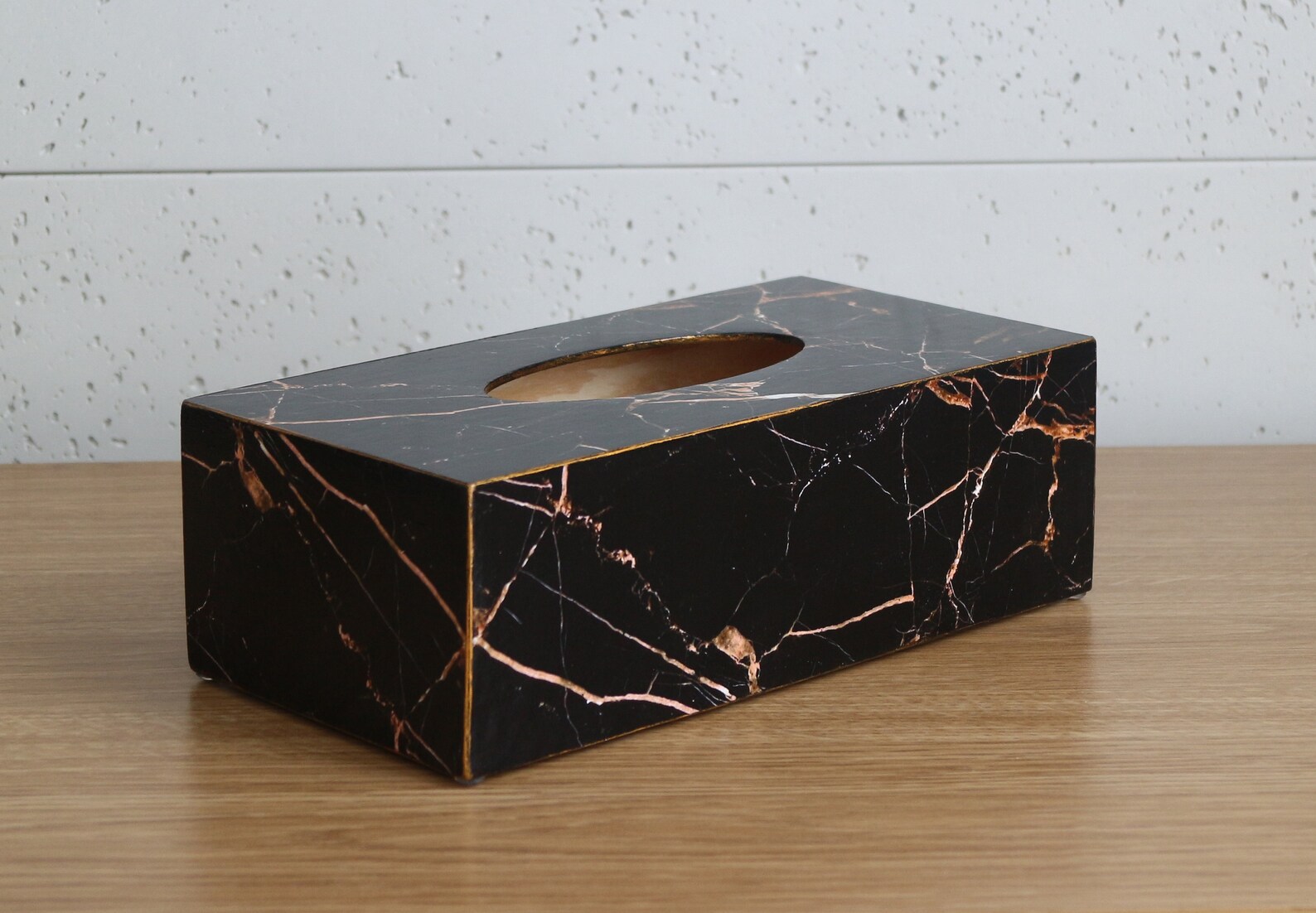 Black Marble Table Decor Tissue Box Cover Effect Marble - Etsy