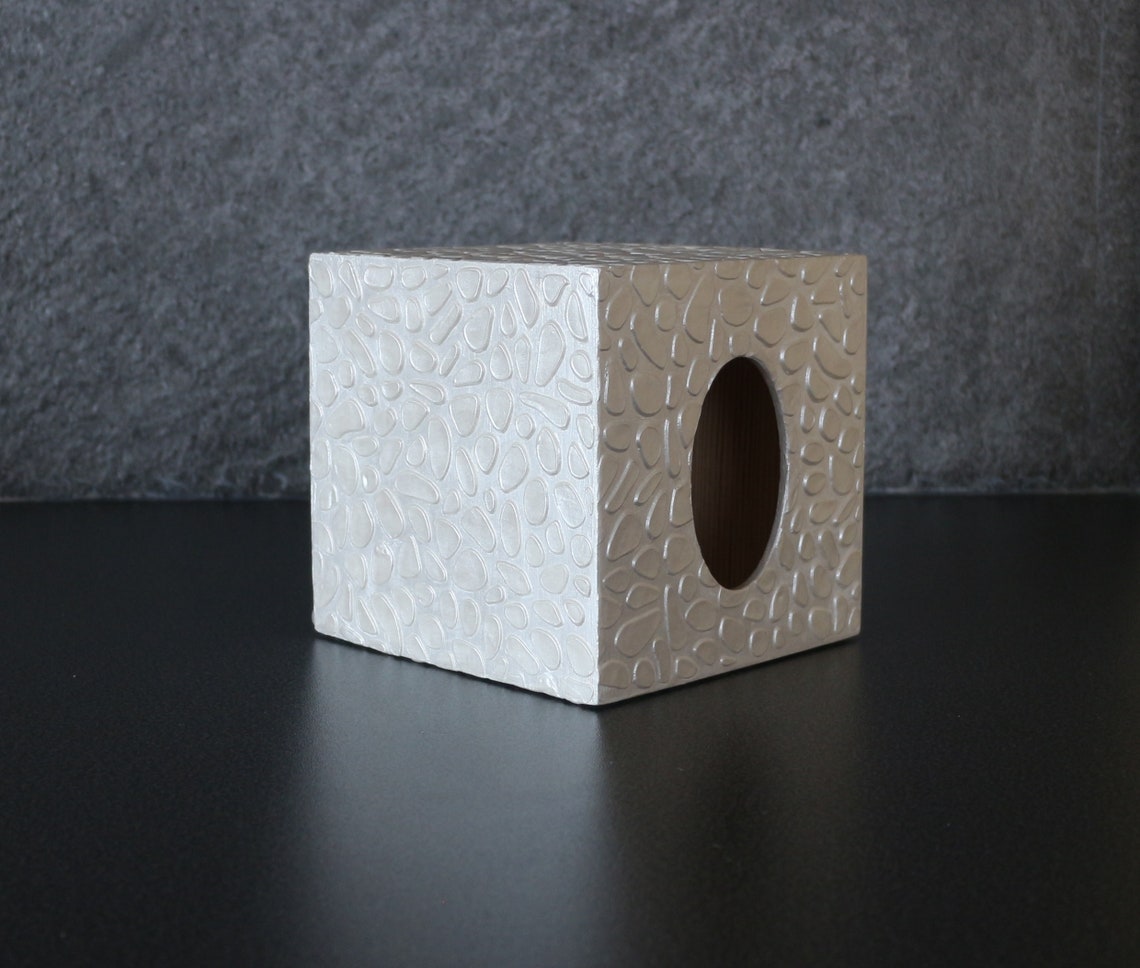 Stones Tissue Box Tissue Box Cover White Stones Wooden Tissue | Etsy