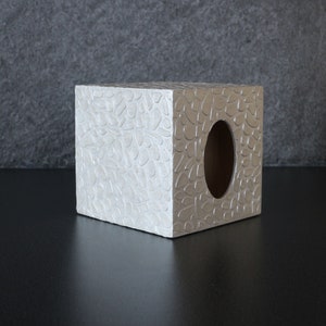 Stones Tissue Box Tissue Box Cover White Stones Wooden Tissue Holder ...