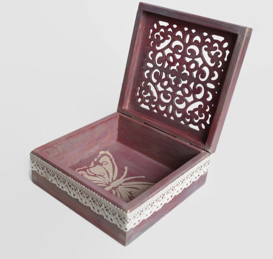 Butterfly Box Purple Jewelry Box Jewelry Box Romantic - Etsy