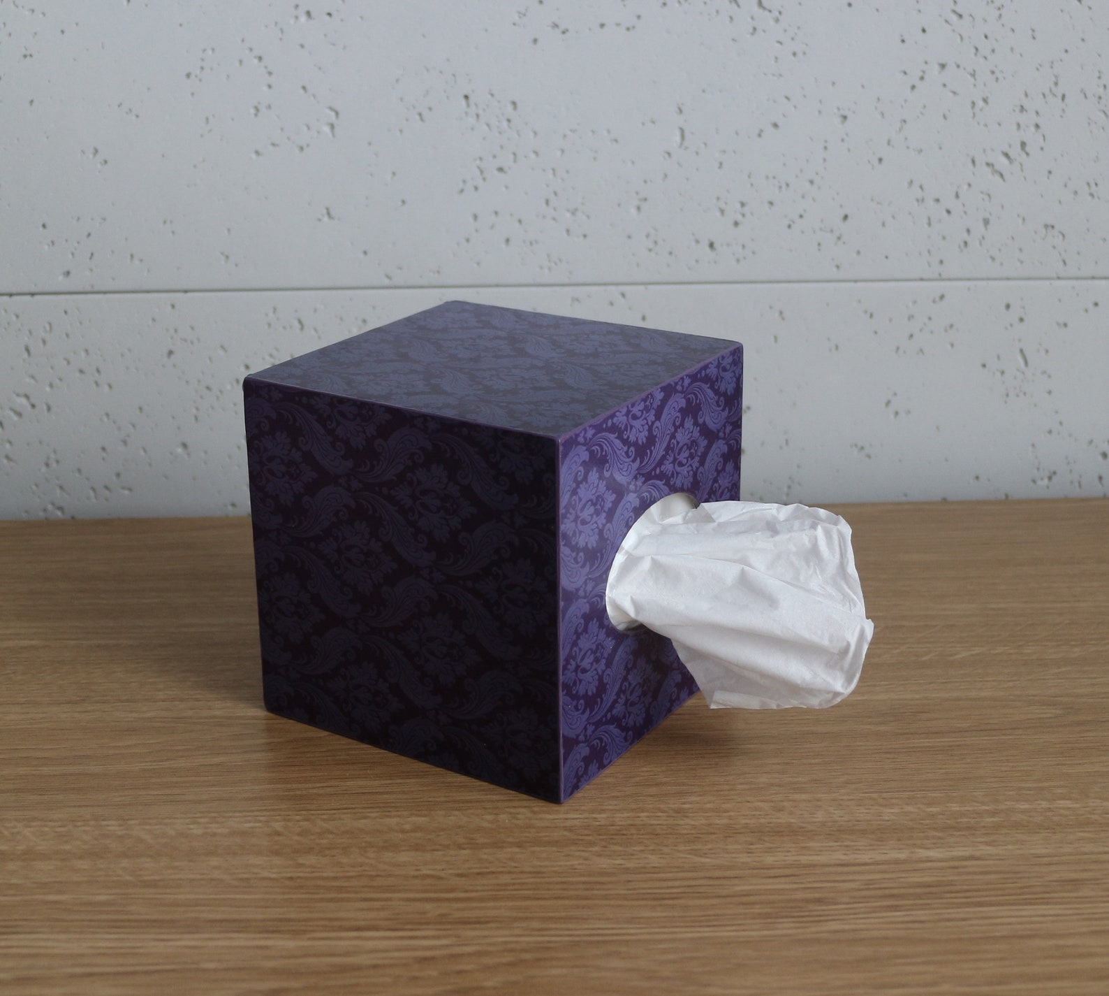 Damask Decor Purple Tissue Box Cover Square Moroccan Seamless - Etsy