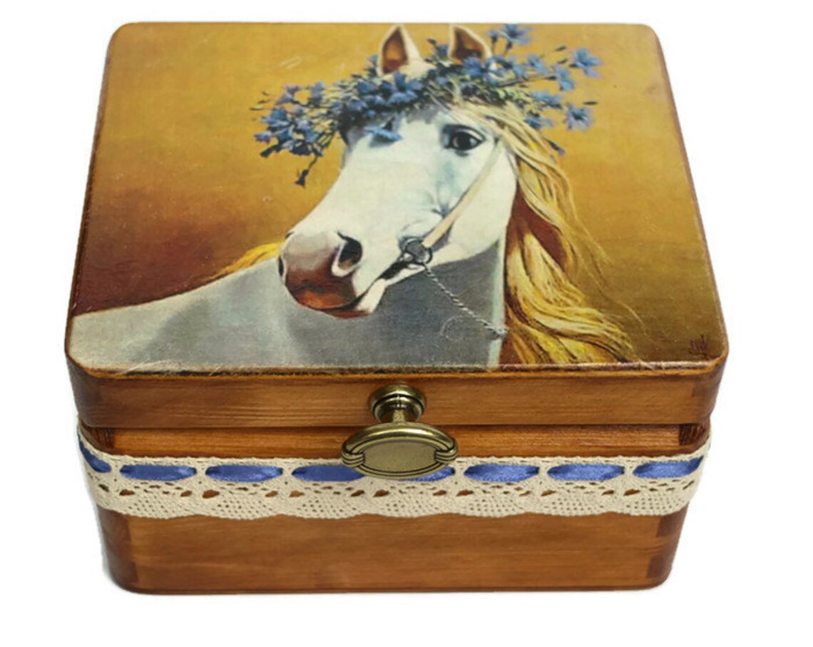Horse Jewelry Box Storage Box Rustic Storage Box Memory Box - Etsy