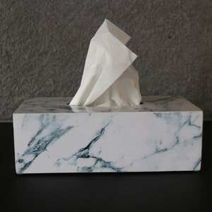Housewarming Gift Marble Decor Tissue Box Cover White Marble Marble ...