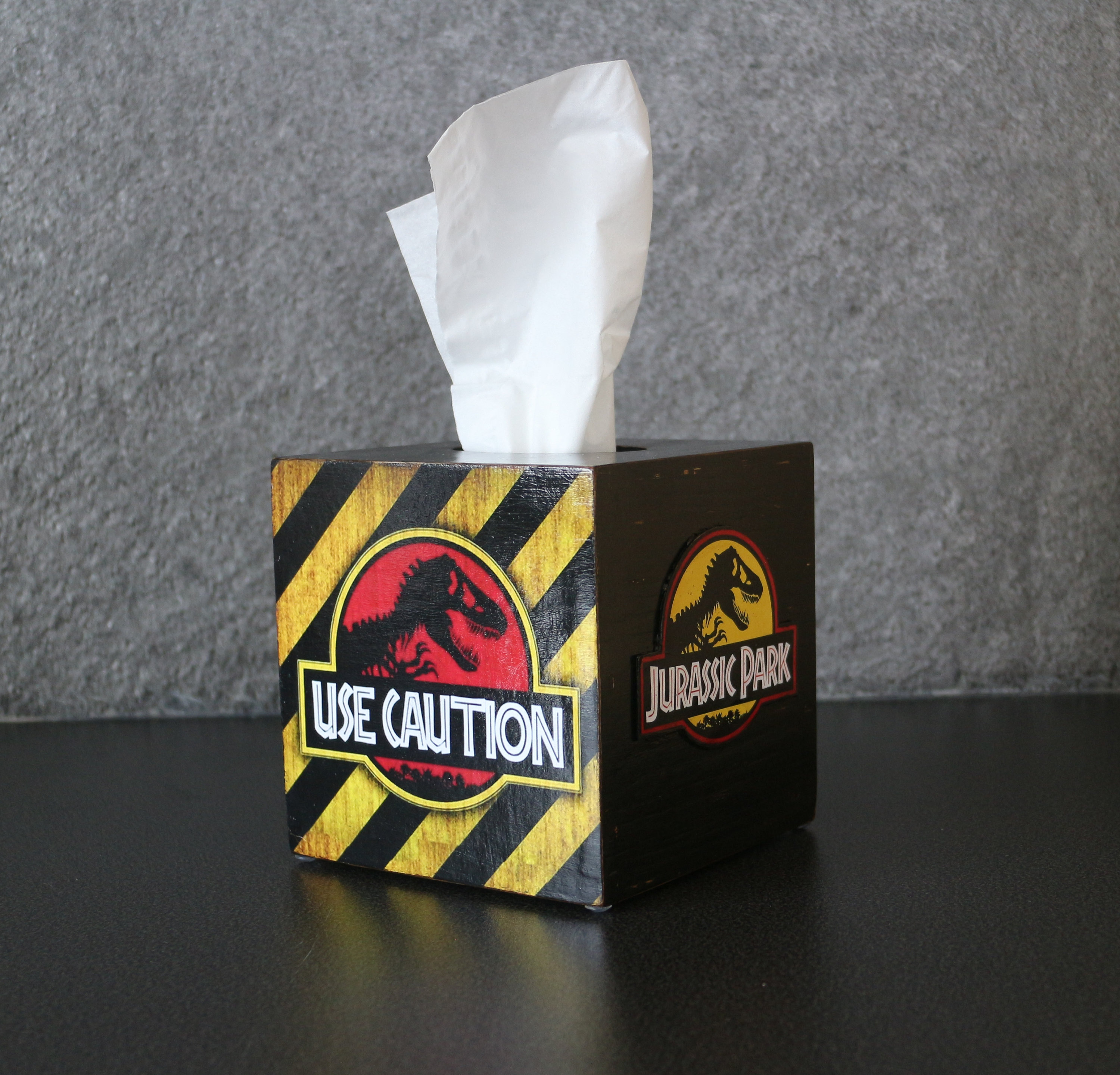 Tissue Box Cover Dinosaur Jurassic Park Square Tissue Box Dinosaures ...