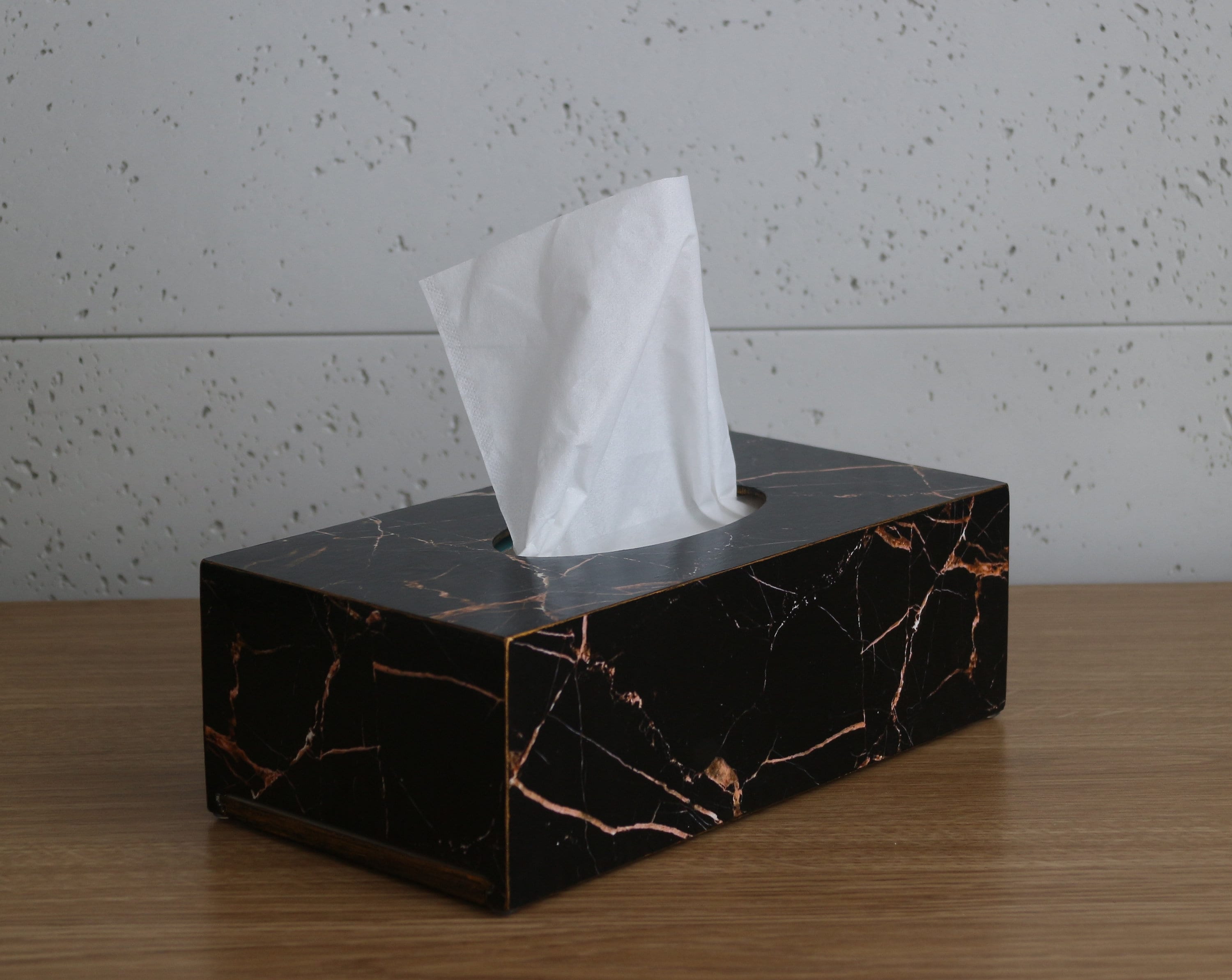 Black Marble Table Decor Tissue Box Cover Effect Marble Bedroom Decor ...