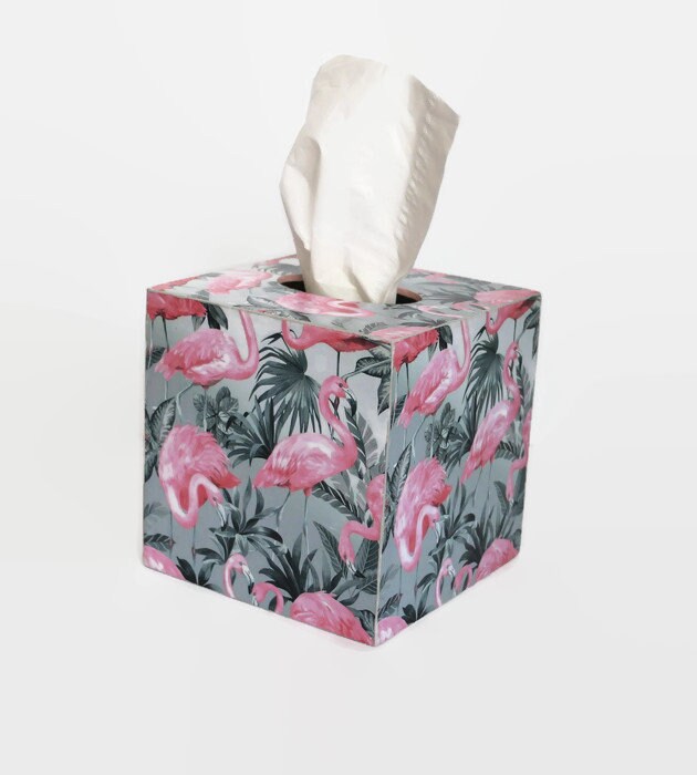 Flamingo home decor Tissue box cover Flamingo Summer table | Etsy