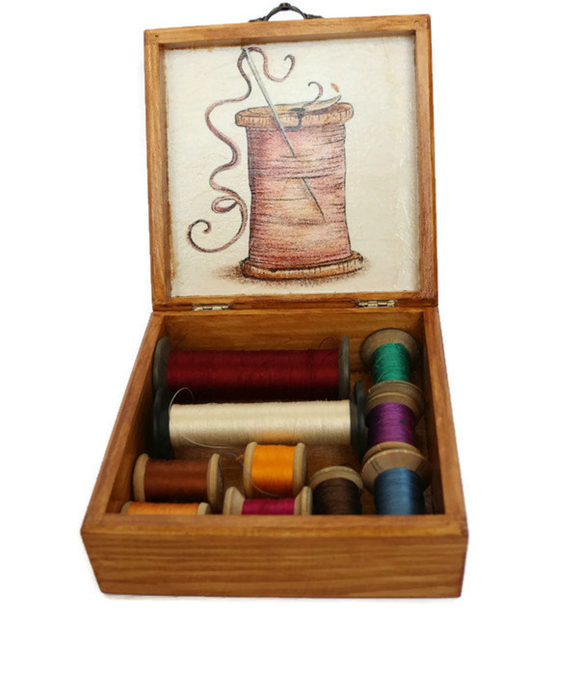 Sewing Box Thread Box Needles Box Small Sewing Box Keepsake - Etsy