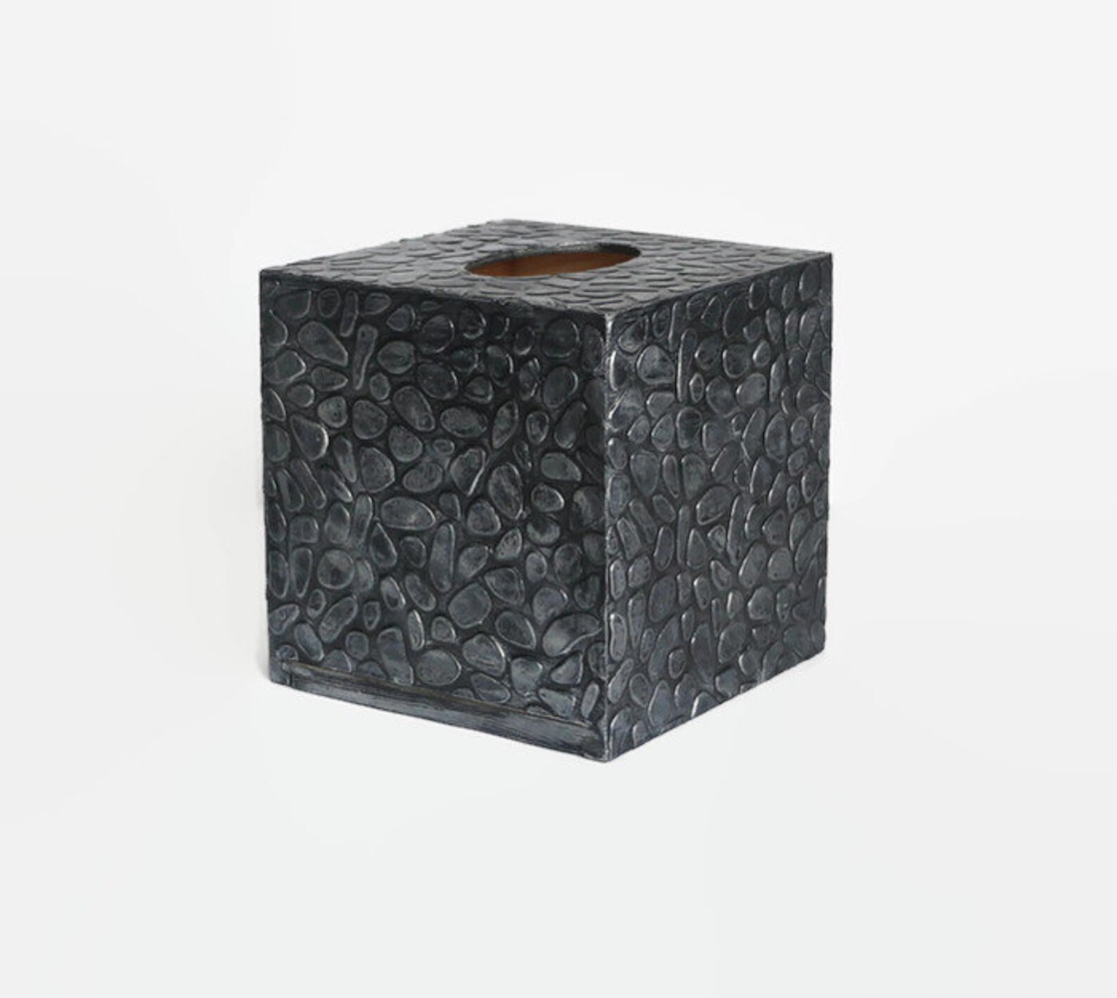 Tissue Box Cover Stones Tissue Box Silver Stones Wooden Tissue - Etsy