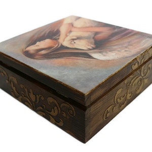 Angel Jewelry Box Storage Box Girl With Sheep Keepsake Trinket Box ...