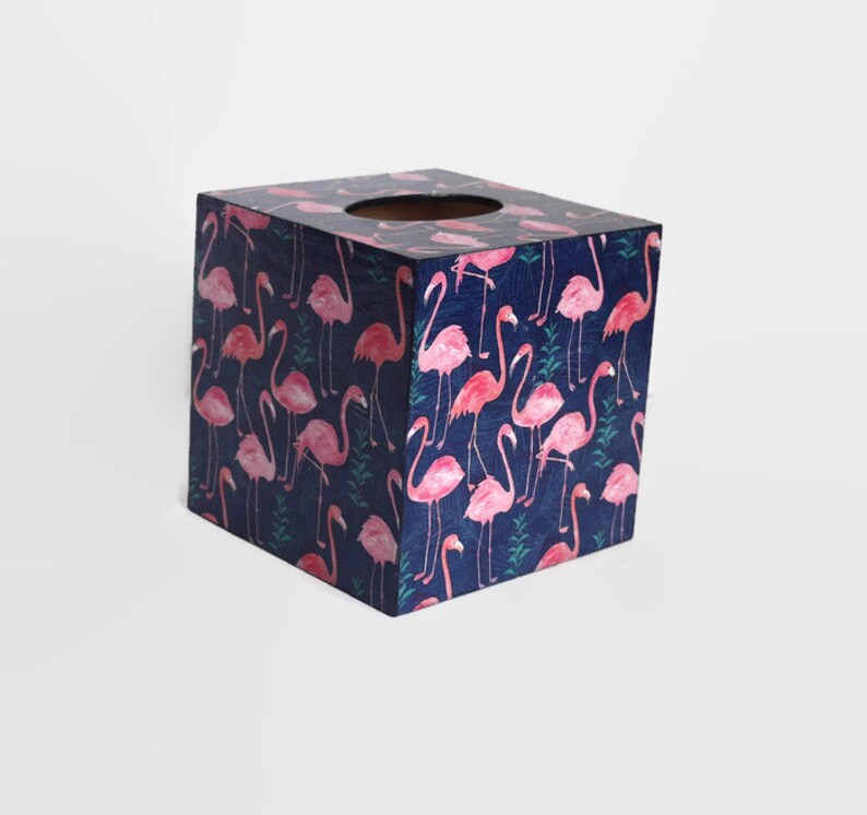 Tissue Box Cover Flamingo Square Tissue Box Flamingo Decor - Etsy