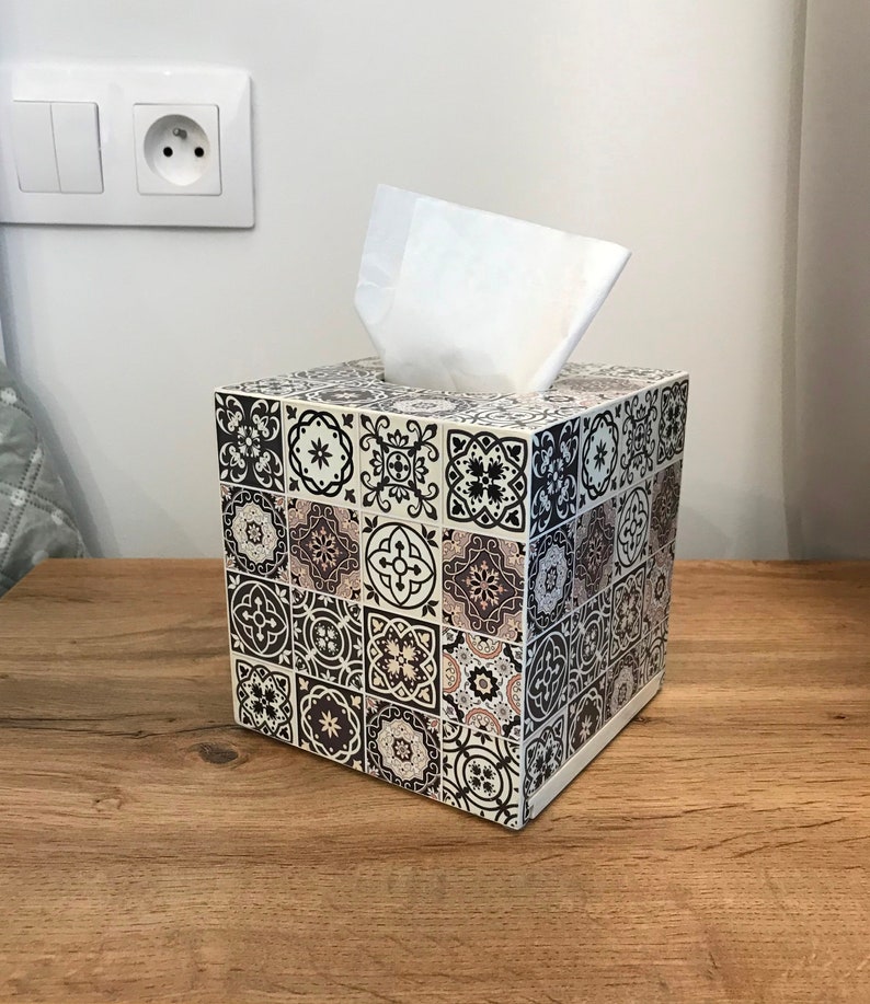 Tissue Box Cover Talavera Mexican Tiles Brown Tiles Azulejos - Etsy
