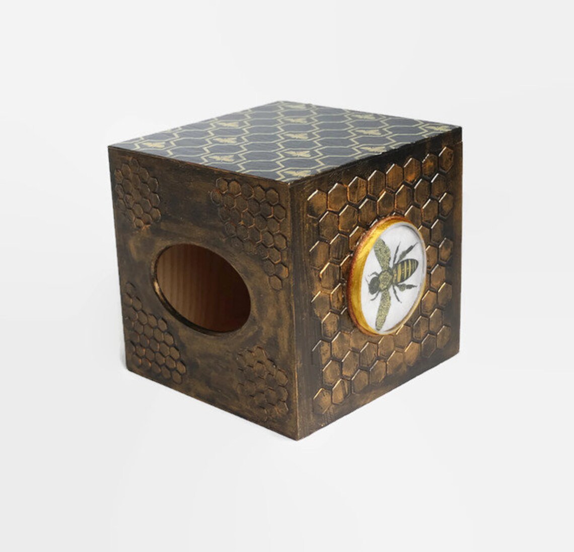 Bee Home Decor Queen Bee Tissue Box Cover Bee Tissue Box Honey | Etsy