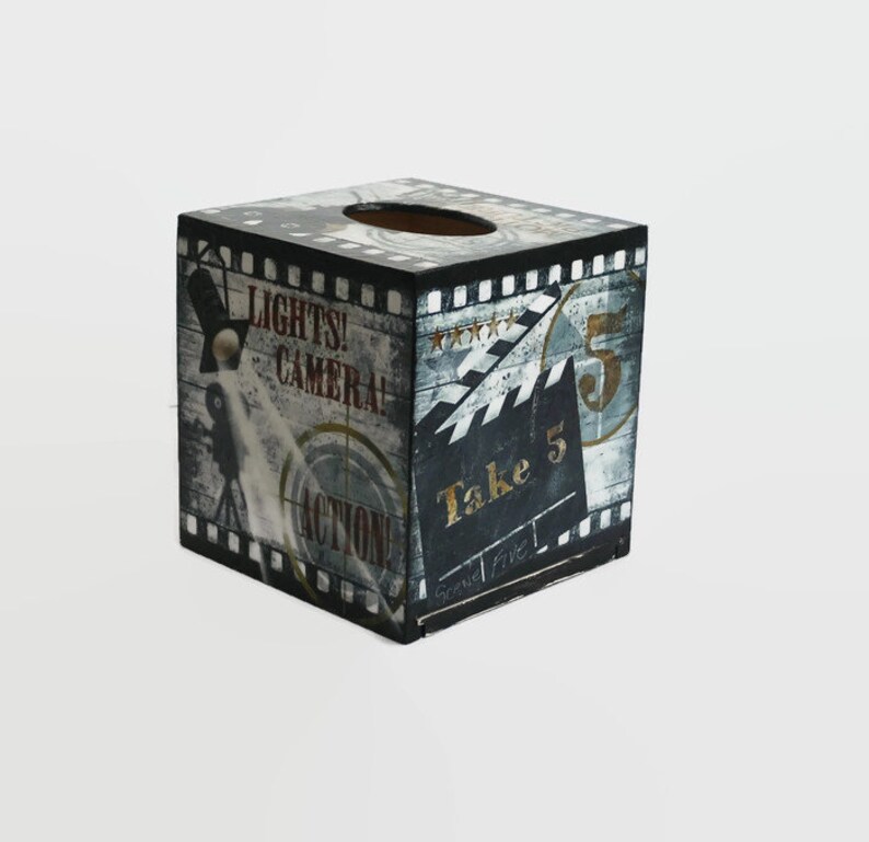 Gift for Actor Cinema Tissue Box Movie Camera Tissue Box Cover | Etsy