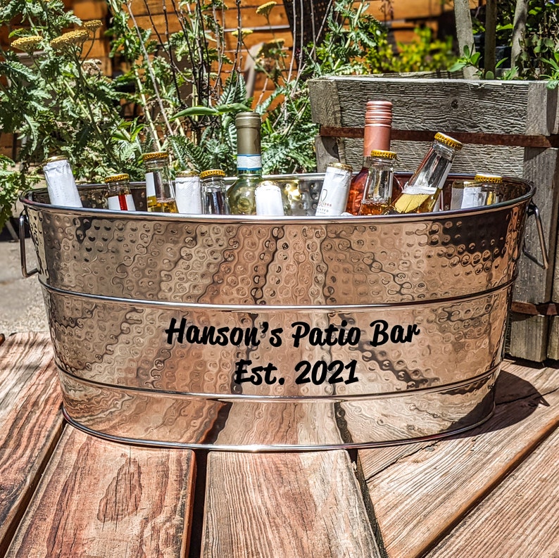Personalized Beverage Tub With Stand for Wedding Gift | Etsy