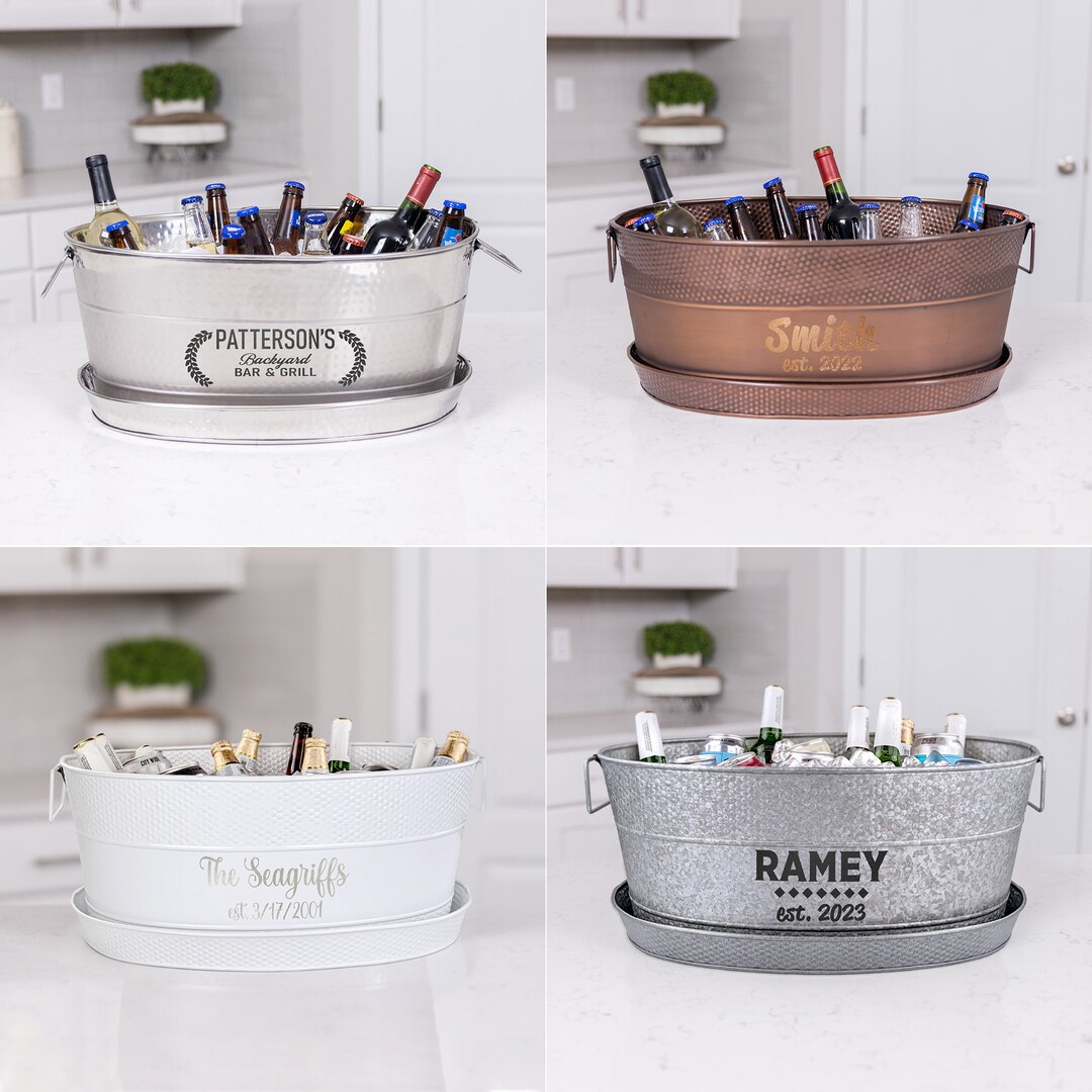 Personalized Beverage Tub With Stand for Wedding Gift for Couple ...