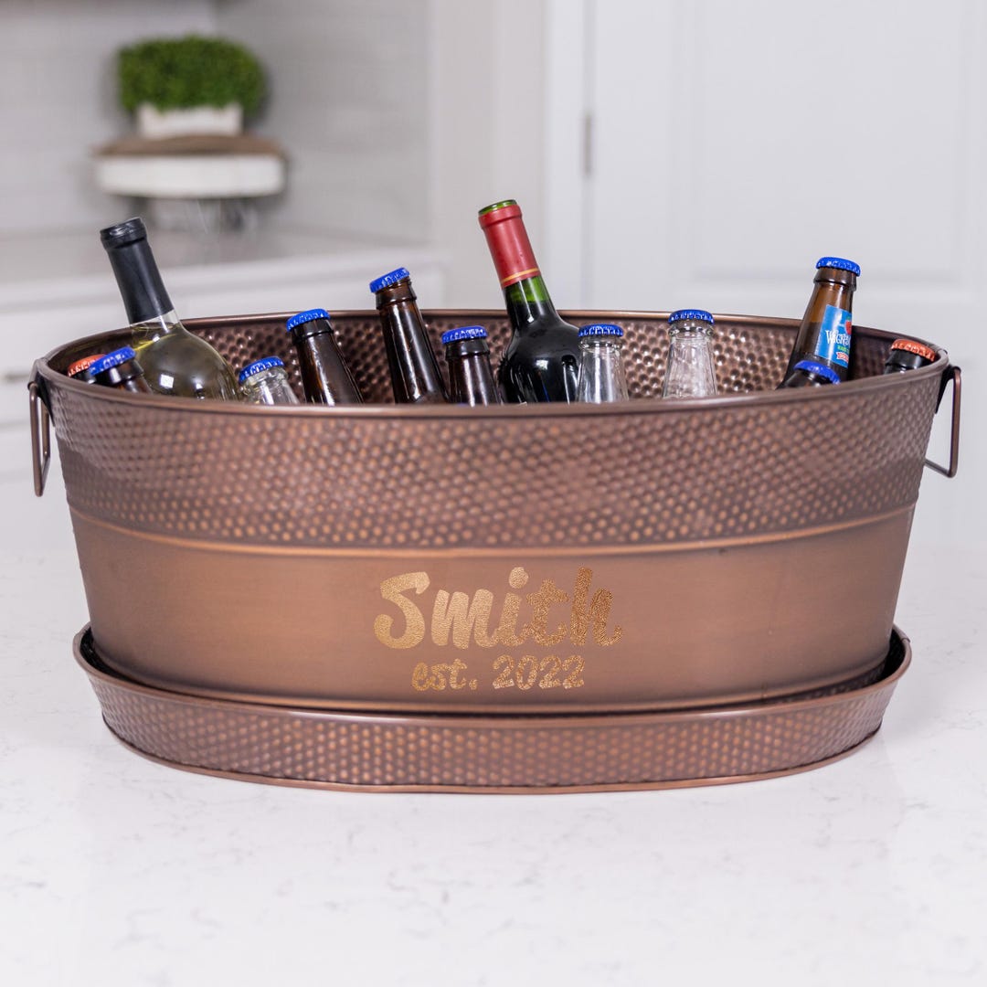Personalized Beverage Tub With Stand for Wedding Gift for Couple ...