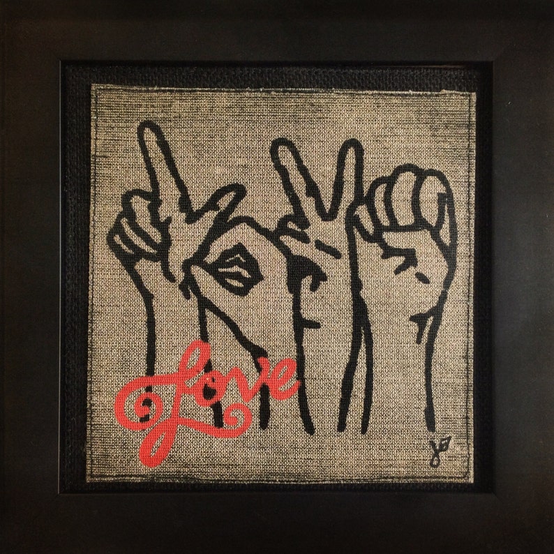 Love in Sign, Sign Language, Hand Crafted, Printed & Framed. Unique ...