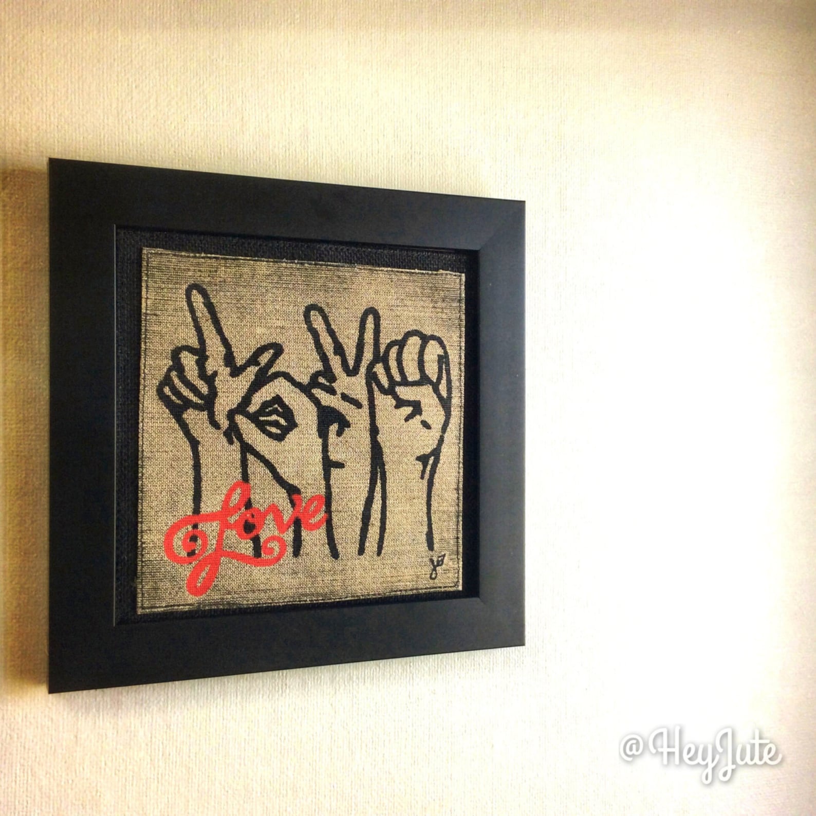 Love in Sign, Sign Language, Hand Crafted, Printed & Framed. Unique ...