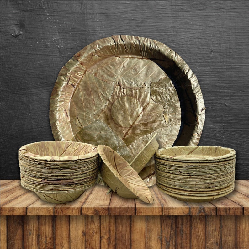 Sal Leaf Plates - 11" Round (50 Pack) - Etsy