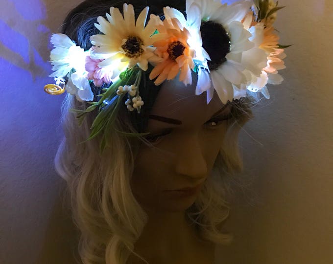 NEW- Improved Design-adjustable LED Flower Crown, Festival, Rave ...