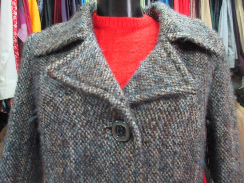 Vtg Late 60s Flecked Coat/pure Wool/patch Pockets/back Martingale/lined ...