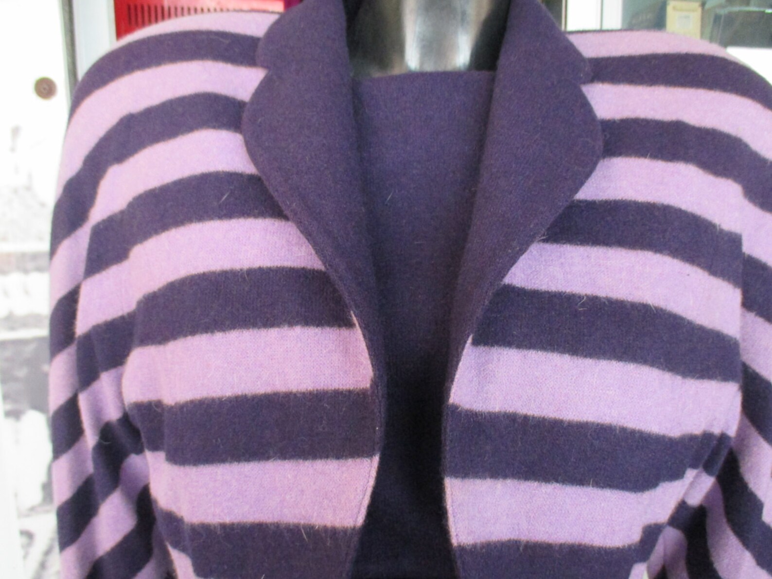 80s Angora Wool Dress Suit/purple/light Violet Striped - Etsy
