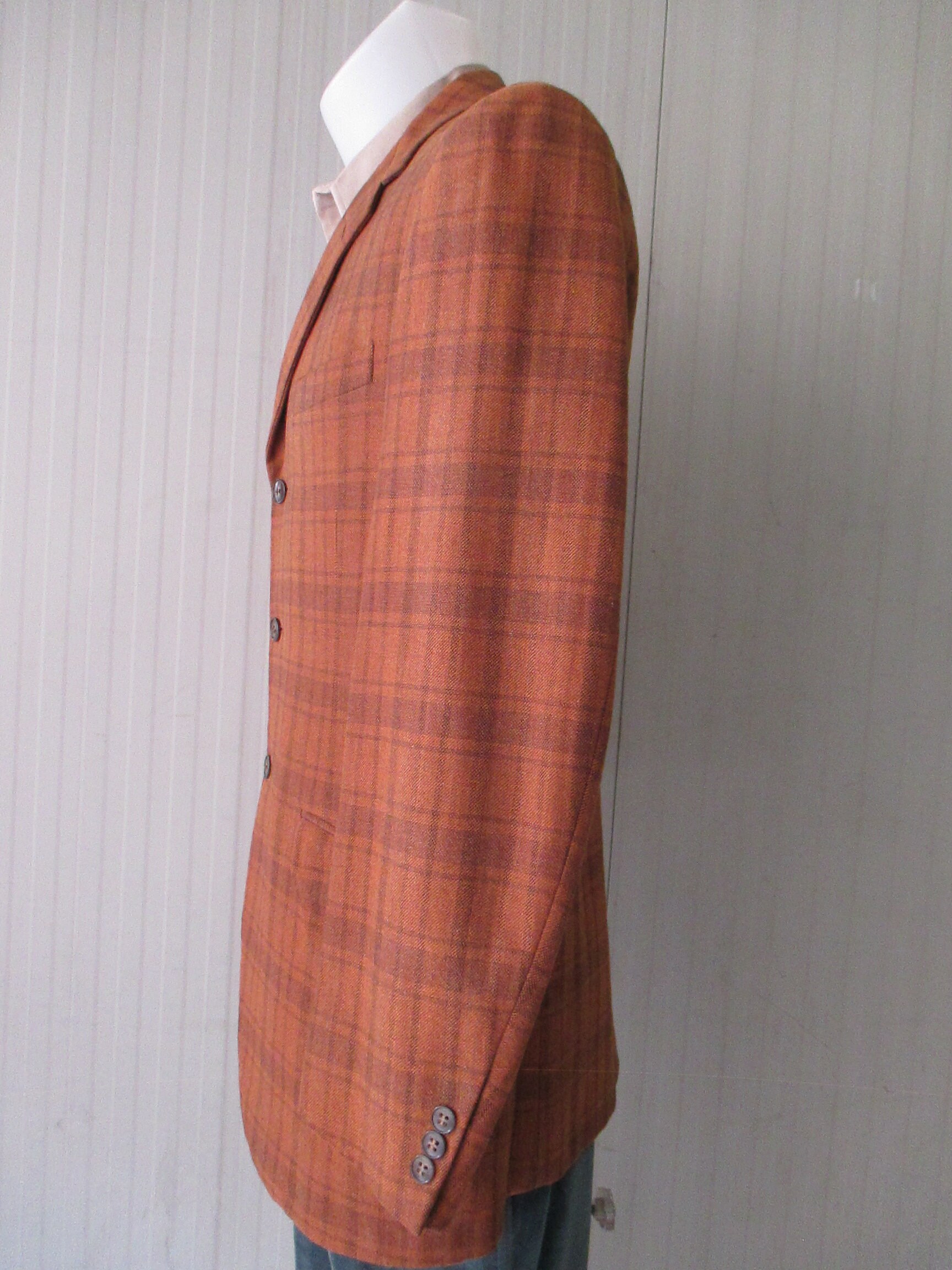 Early 60s Mods Jacket/made in Italy/wool/rust Plaid - Etsy