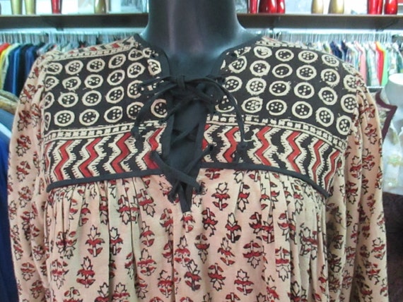 70s indian tunic/70s kaftan/Hippy style/Boho tunic/Wo… - Gem