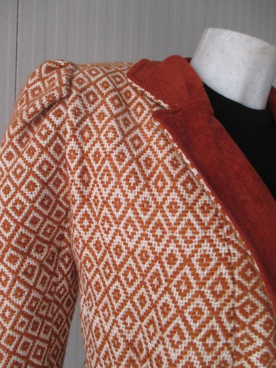 Early 80s pure wool jacket/Argyle pattern/Cream and r… - Gem