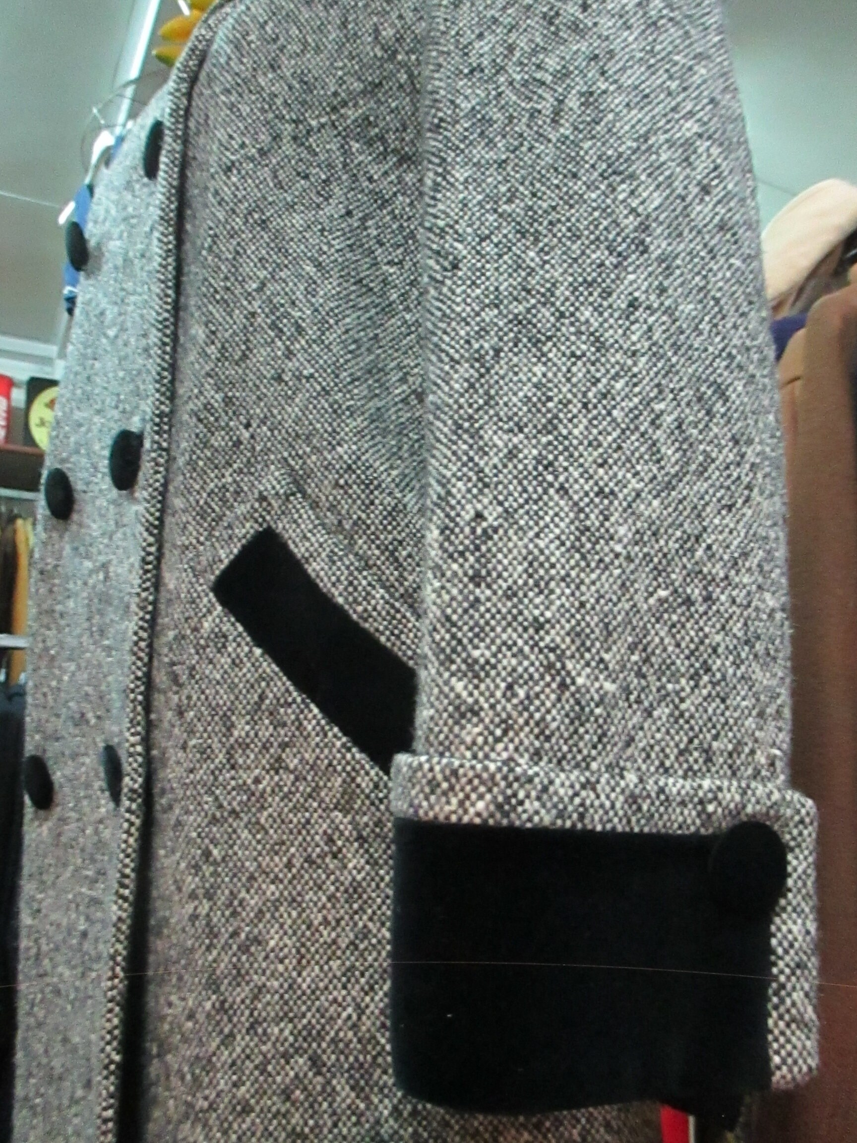 Vtg 80s flecked coat/Made in Italy by"Norton & Wilson"/Pure wool/Velvet ...