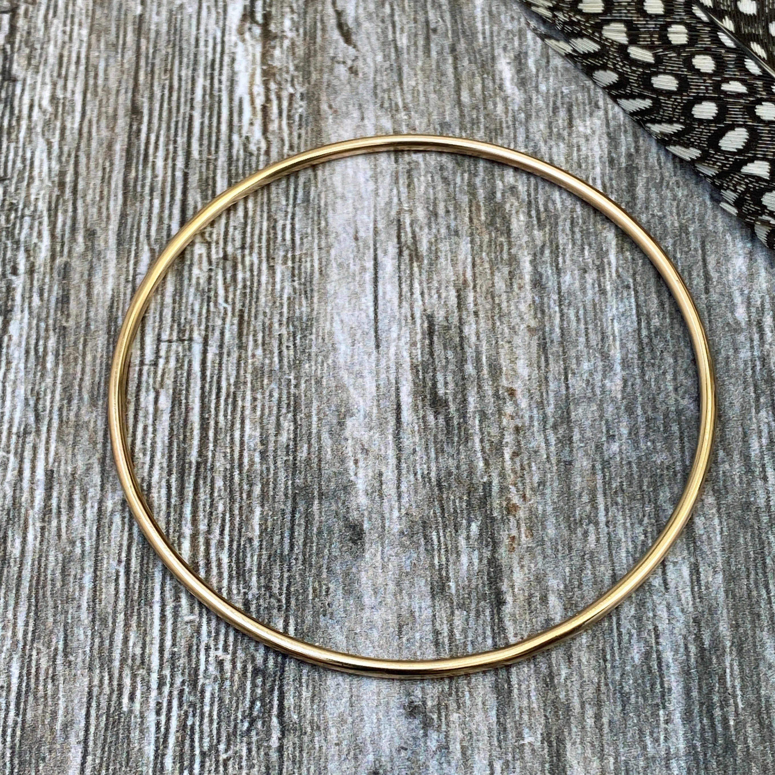 Gold Filled Bangle 14 Carat Yellow Gold Handmade Bangle | Etsy UK