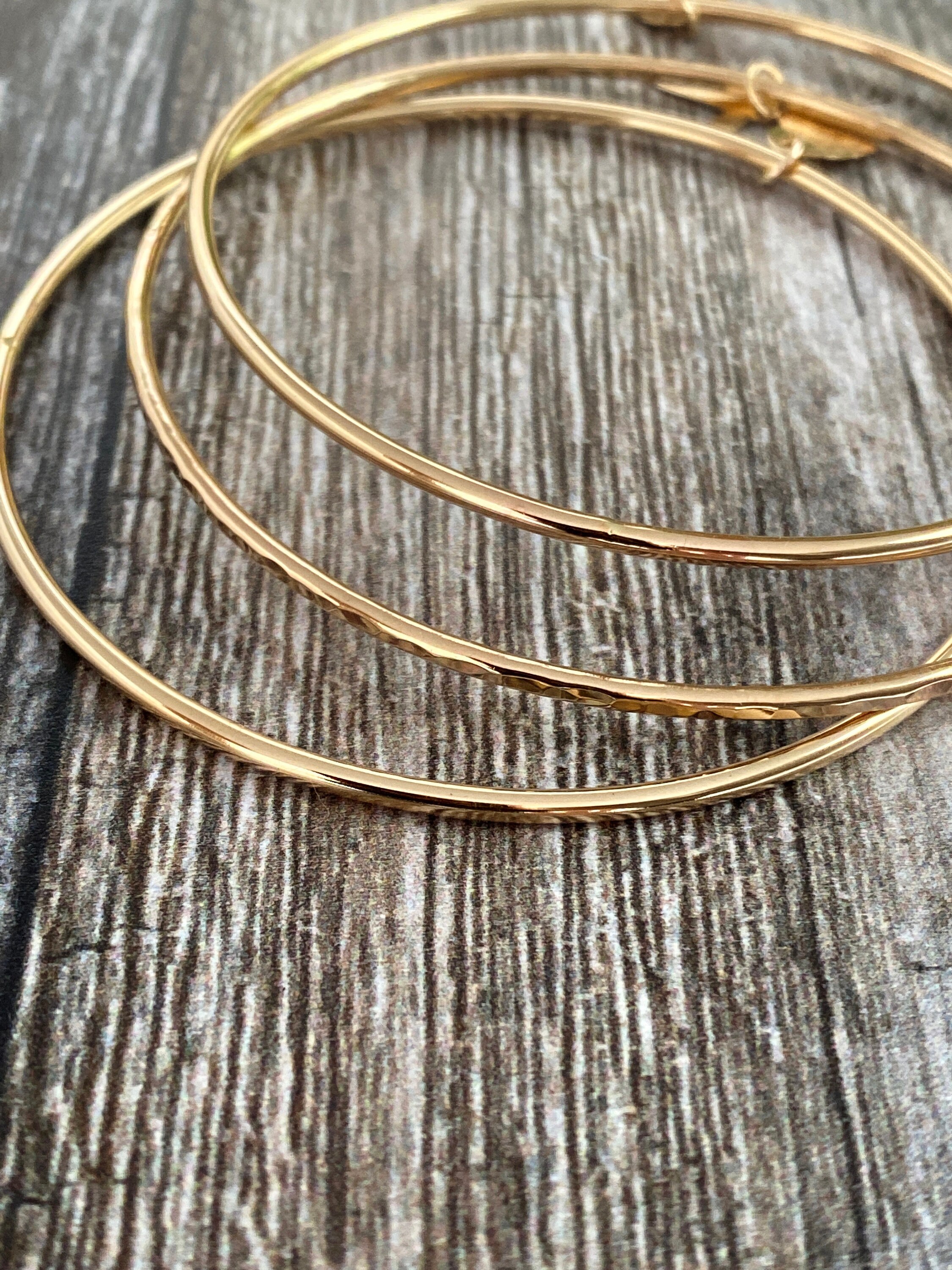 Gold Filled Bangle 14 Carat Yellow Gold Handmade Bangle - Etsy UK