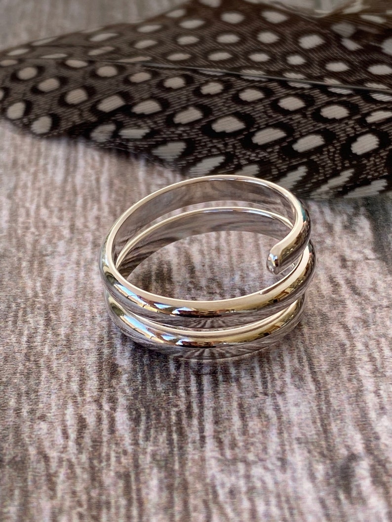 Silver Spiral Ring Coil Wrap Around Ring Contemporary - Etsy