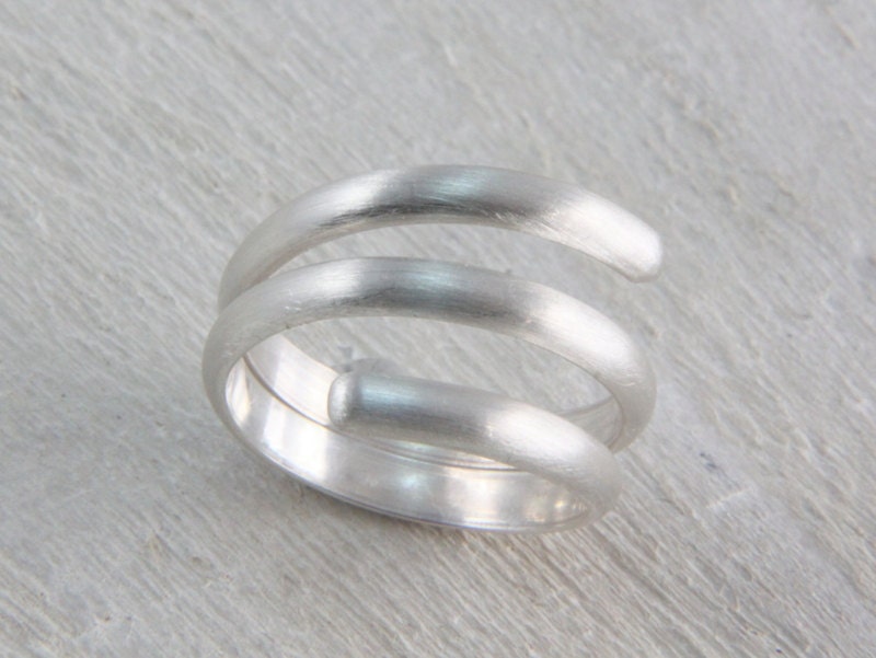 Silver Spiral Ring Coil Wrap Around Ring Contemporary - Etsy UK