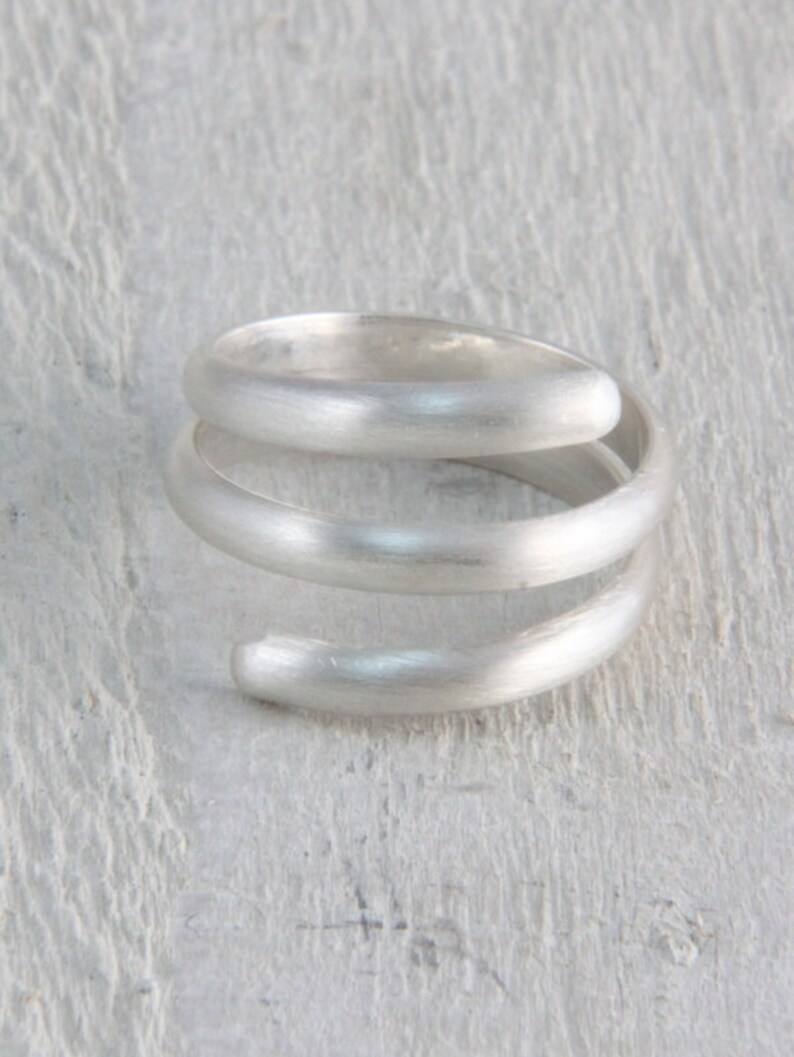 Silver Spiral Ring Coil Wrap Around Ring Contemporary - Etsy