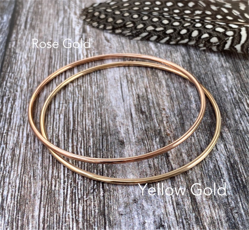 Gold Filled Bangle 14 Carat Yellow Gold Handmade Bangle - Etsy UK