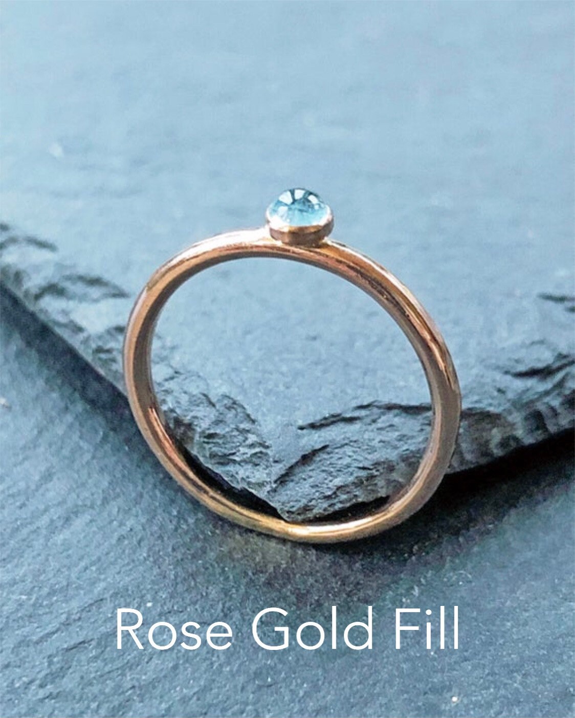 Aquamarine Ring March Birthstone Ring Minimalist Gemstone | Etsy