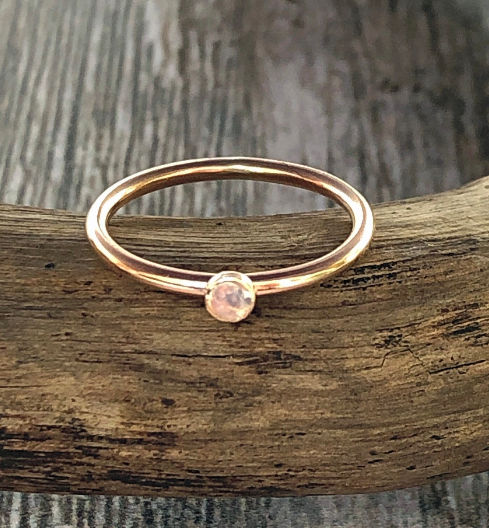 Rose Gold Birthstone Ring, 14 Kt Rose Gold Filled Gemstone Stacking ...