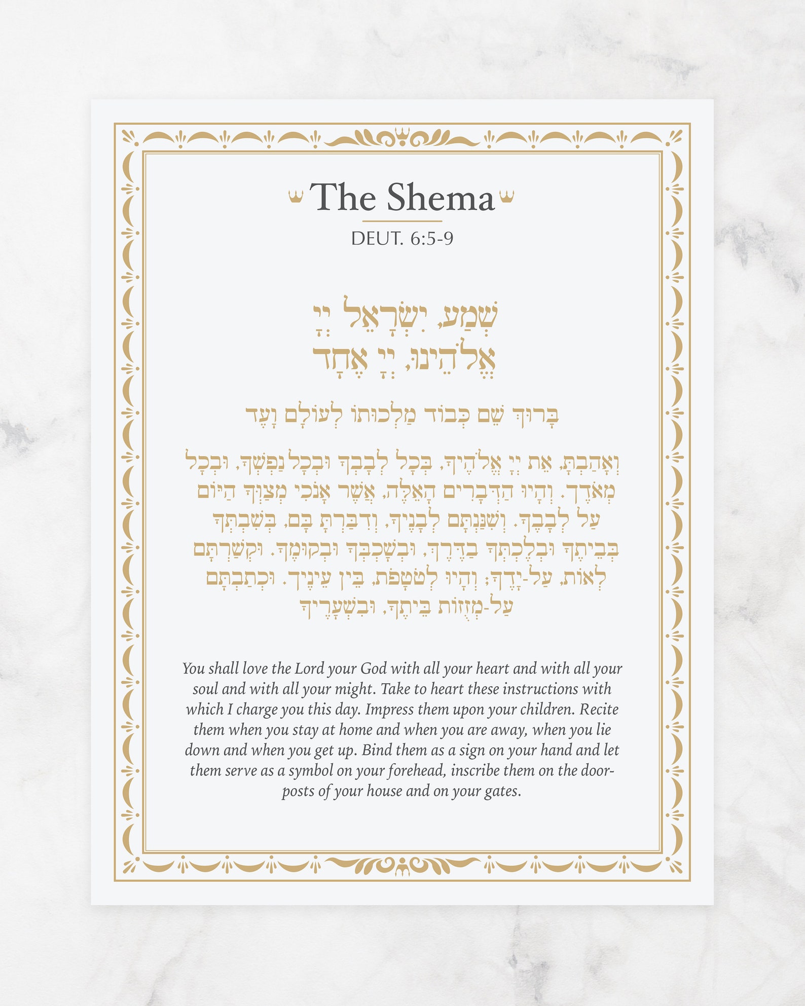 Jewish Prayer, Shema Prayer - Blessing Hebrew and English ...