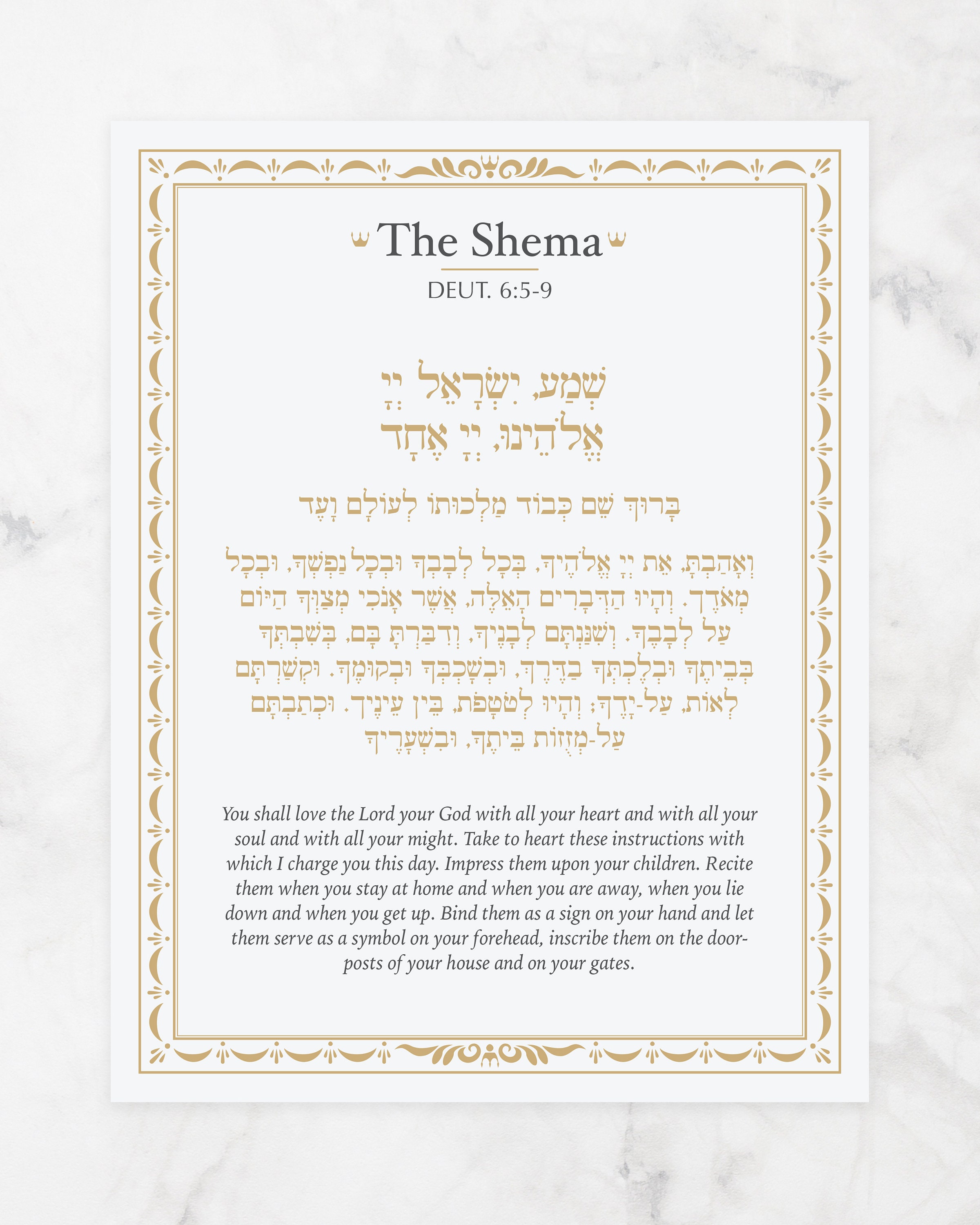 Jewish Prayer, Shema Prayer - Blessing Hebrew and English ...